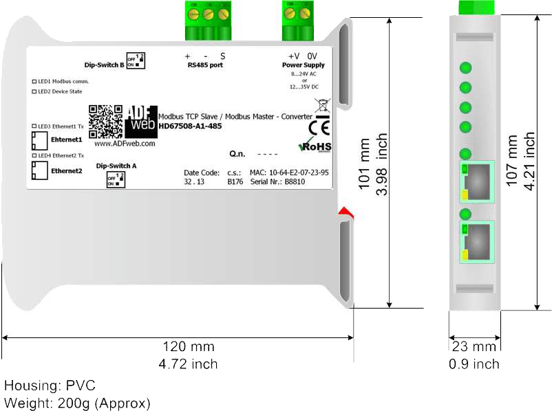 Modbus RTU Master / Modbus TCP Slave Converter Elteco.no