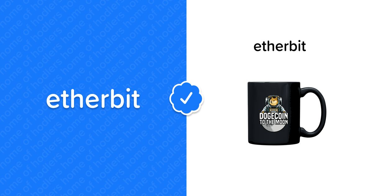 Dogecoin To The Moon Mug - Black - Mug - Merchandise - Etherbit.in