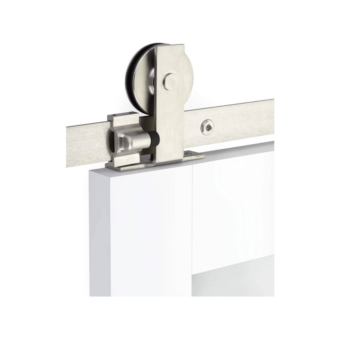 Modern Rectangular Barn Door Privacy Lock with Strike | Emtek