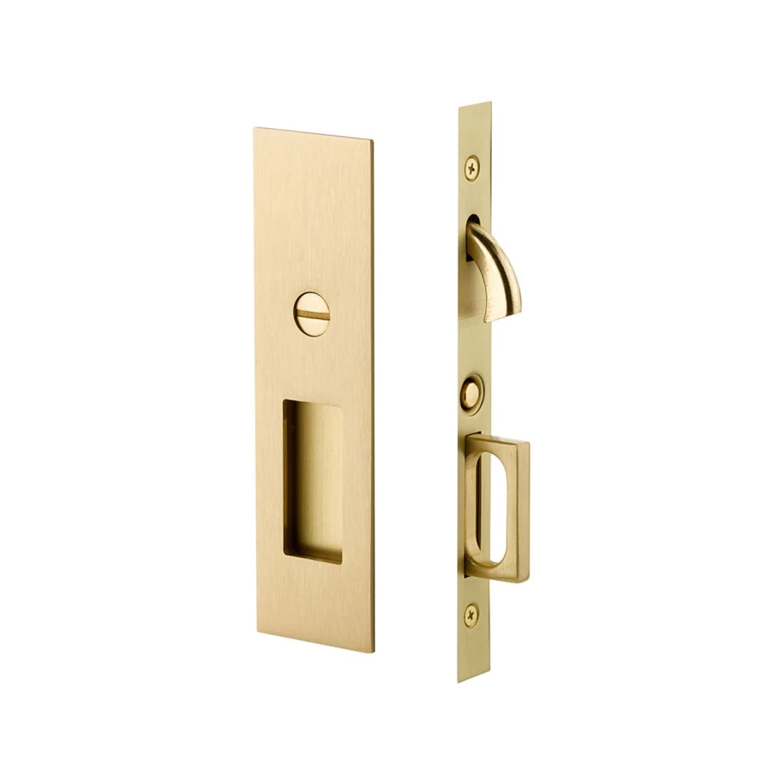 Narrow Oval Pocket Door Mortise Lock | Emtek