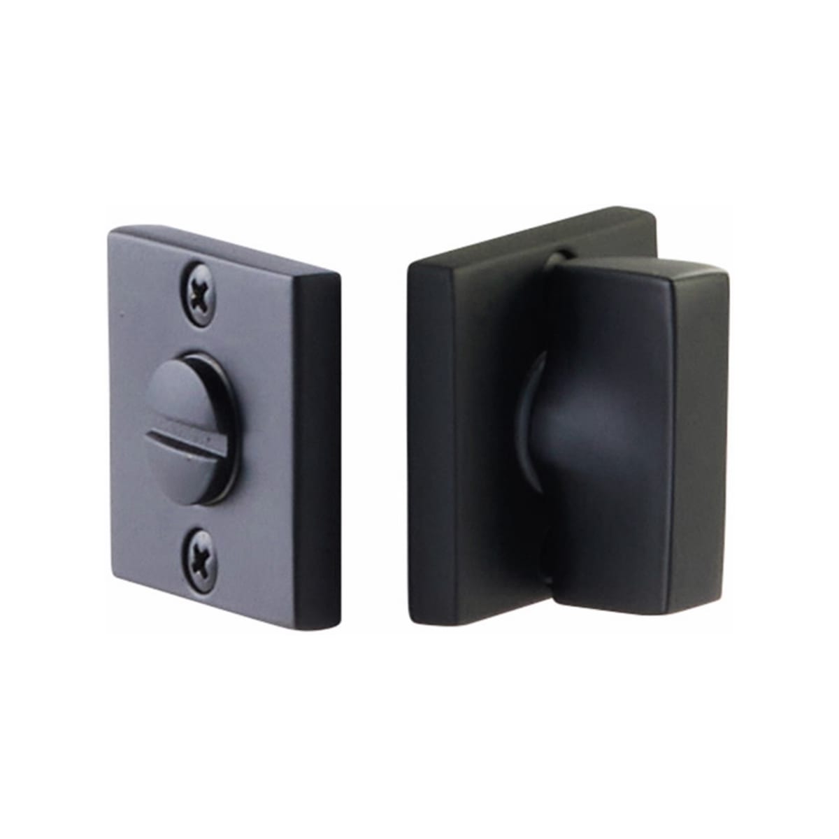 Square Double Rosette Privacy Bolt | Emtek