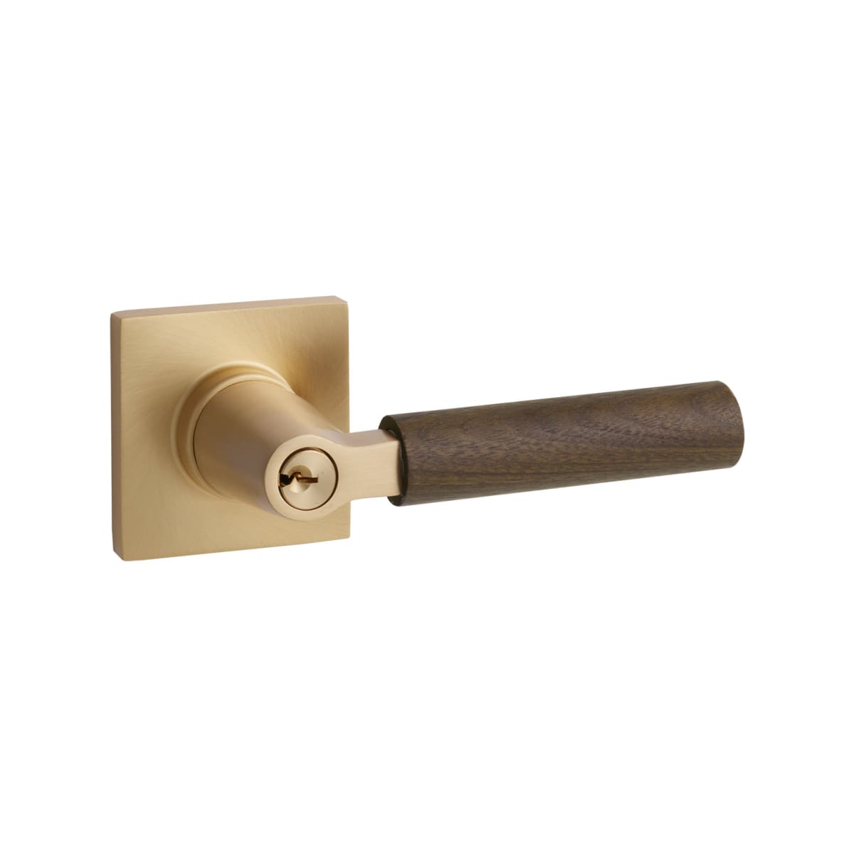 SELECT L-Square Dark Walnut Key in Lever | Emtek