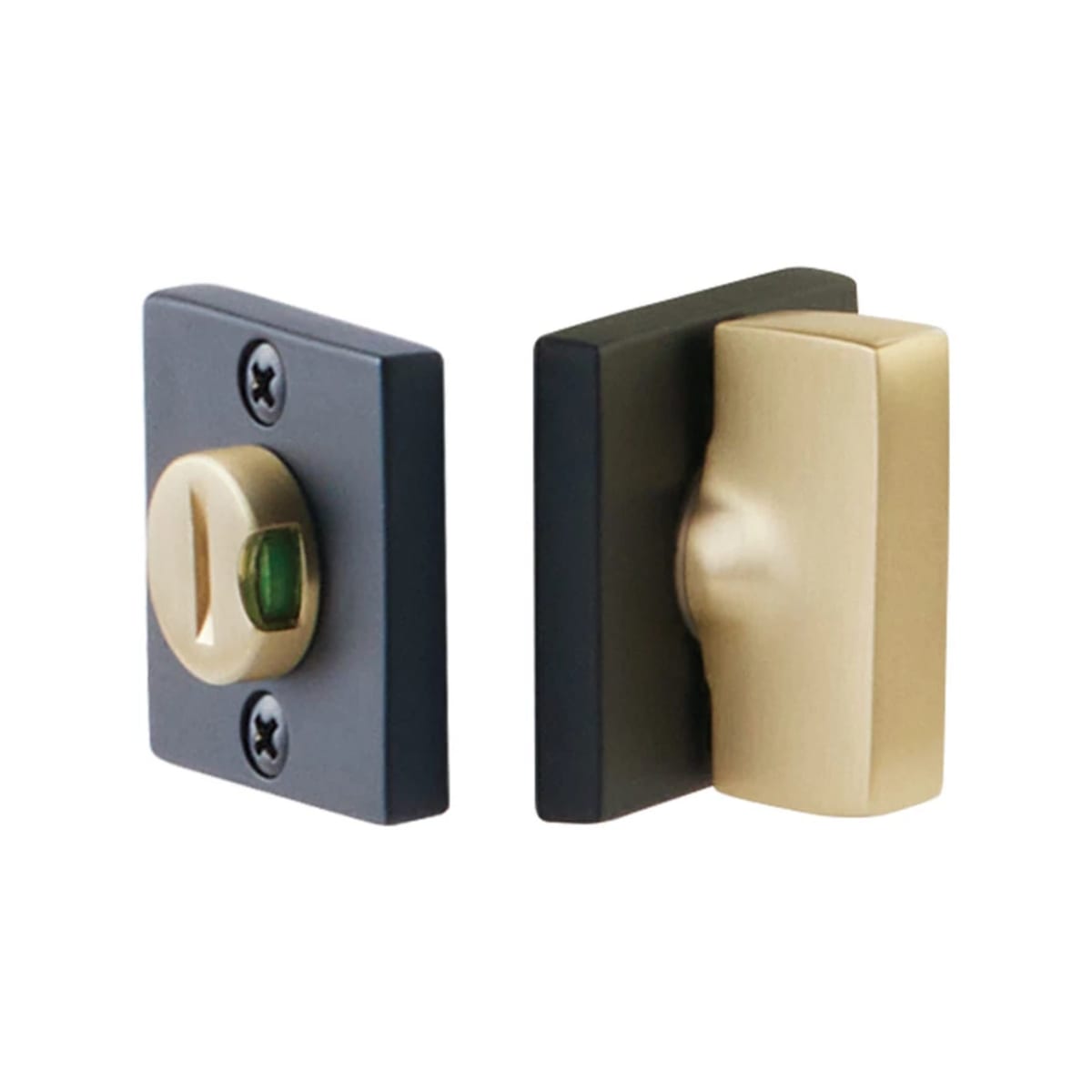 Square Double Rosette Privacy Bolt with Indicator | Emtek