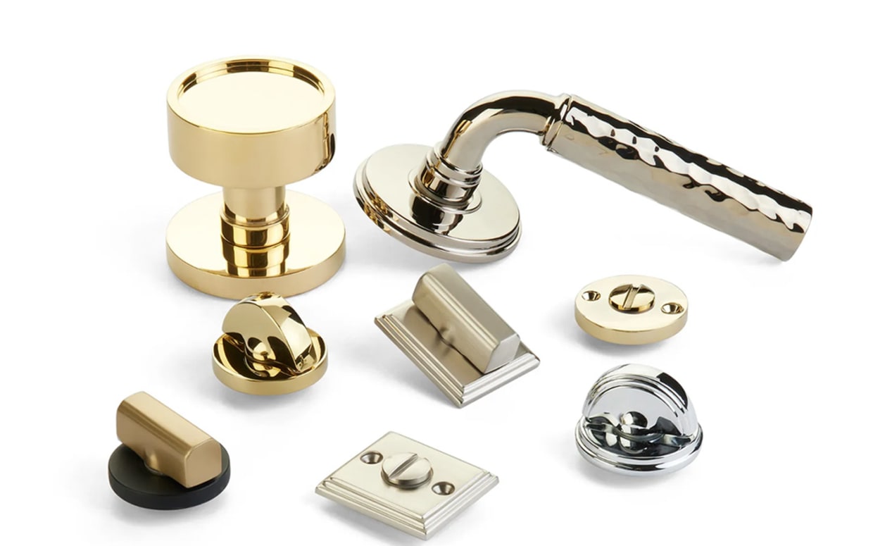 Square Double Rosette Privacy Bolt with Indicator | Emtek