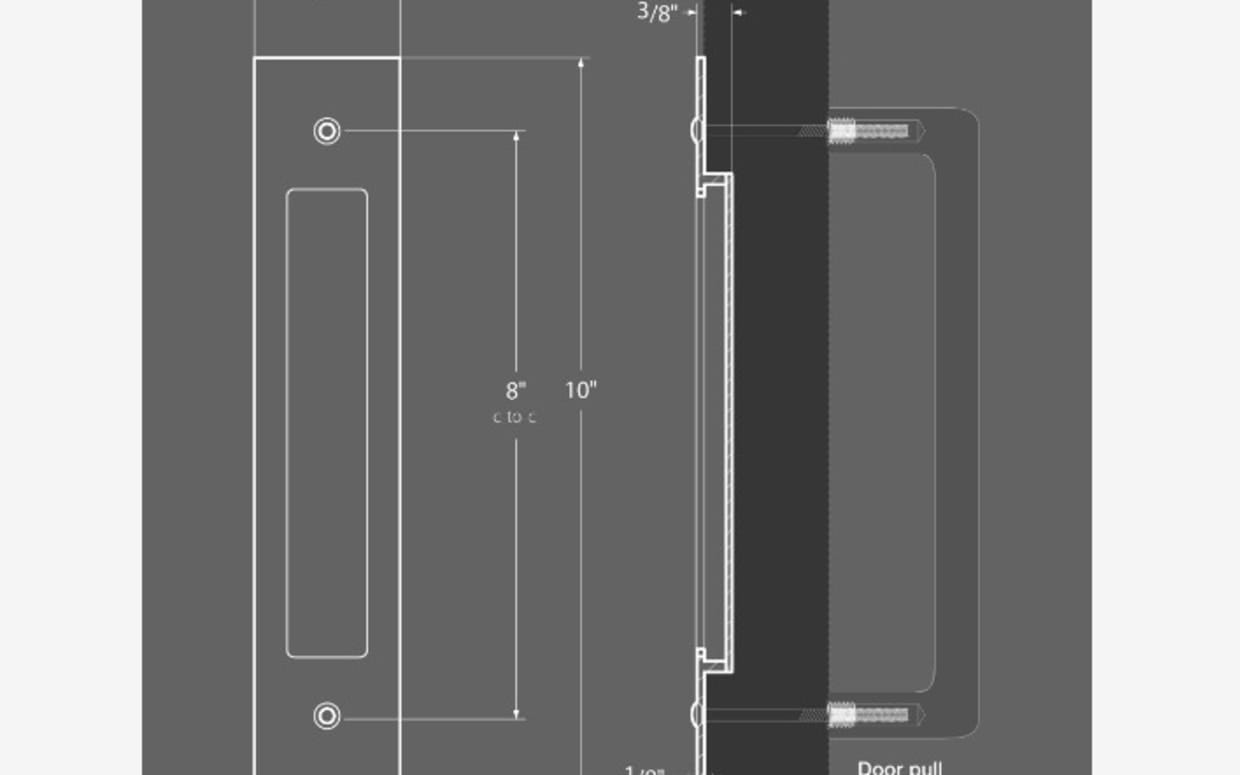 Modern Rectangular Flush Pull for 8" Center-to-Center Door Pull. | Emtek