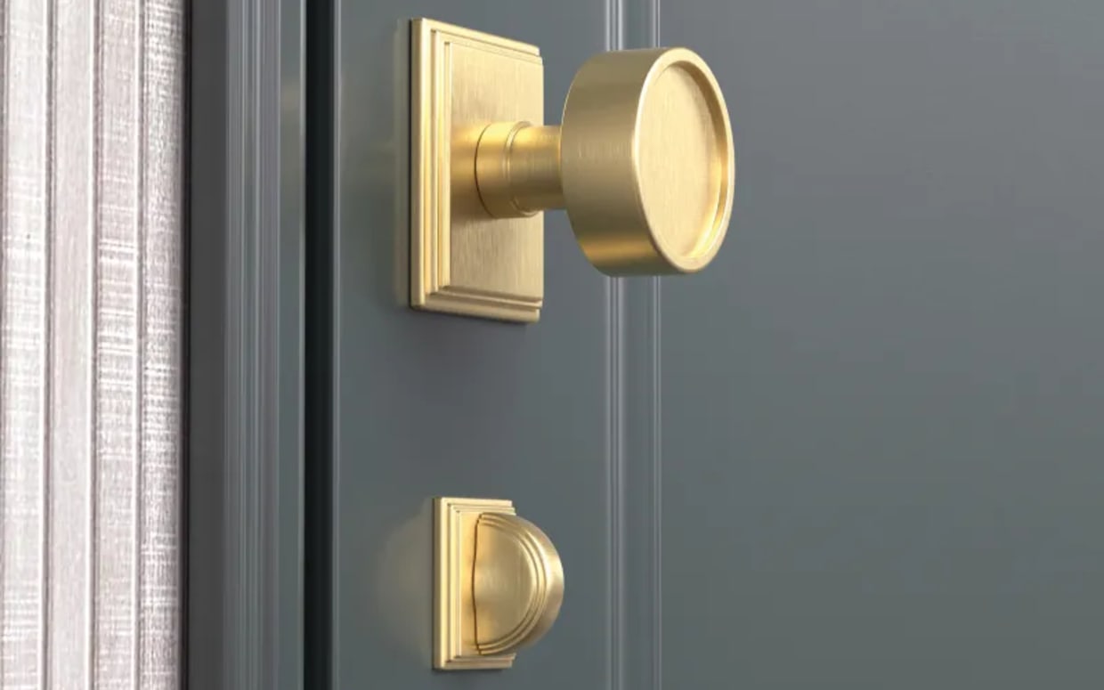 Square Double Rosette Privacy Bolt with Indicator | Emtek