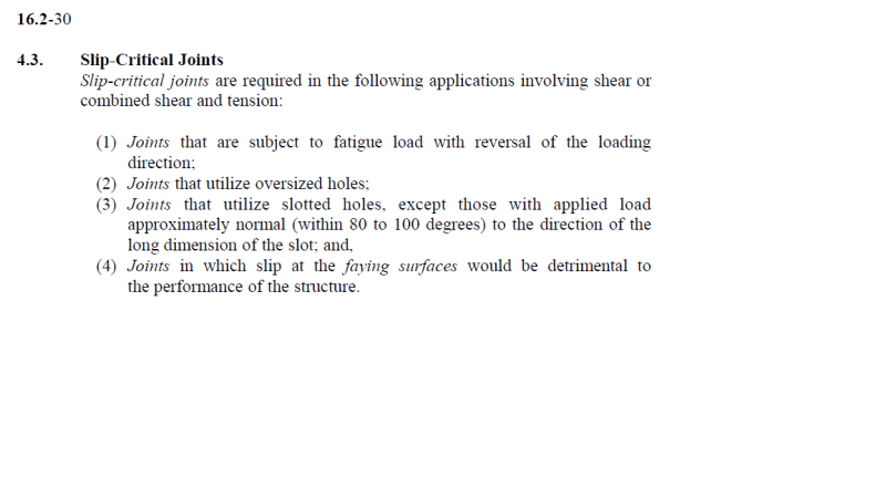 Bearing and Slip Critical Connections..... | Eng-Tips