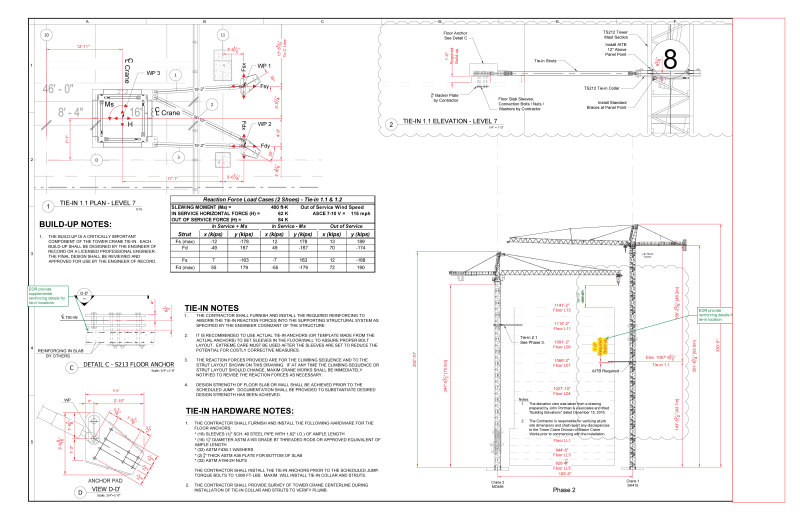 Checking Tower Crane Lateral Support Connections | Eng-Tips