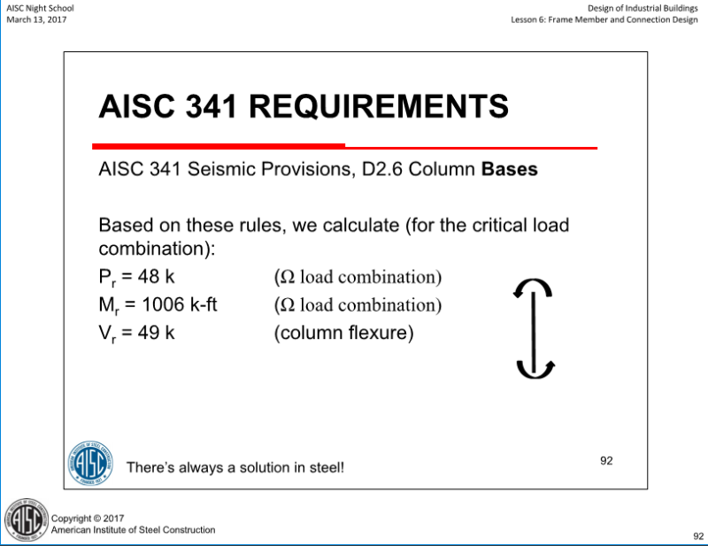 BASE PLATE in OCBF - Structural engineering general discussion - Eng-Tips