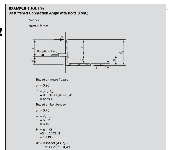 Load carrying capacity of angle leg in eccentric load on one leg | Eng-Tips