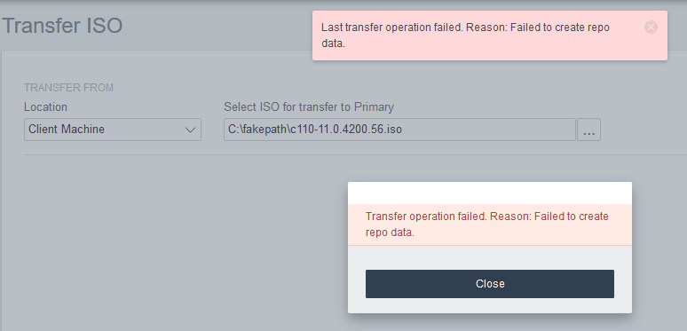 Upgrade on Server Edition - Last transfer operation failed. Reason ...