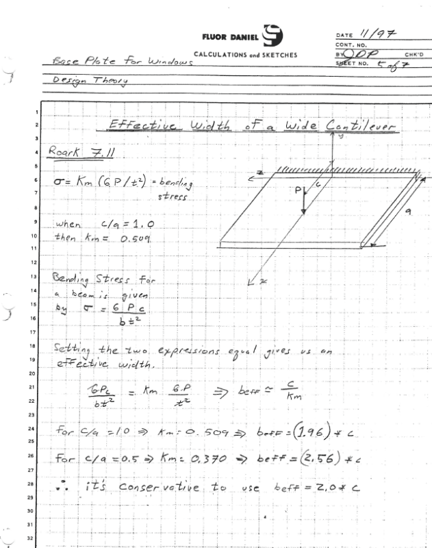 Wide Cantilever Plate - Effective Bending Width? | Page 2 | Eng-Tips