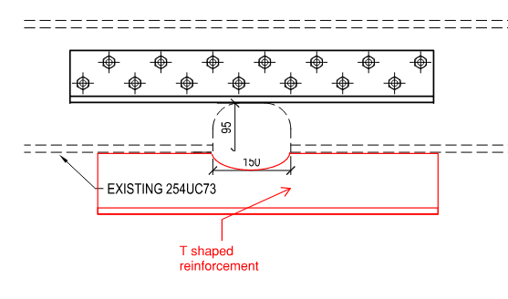 Cutting Bottom Flange of an existing beam | Eng-Tips