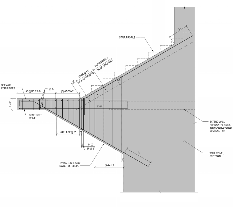 Construction Metal Stair Concrete Details