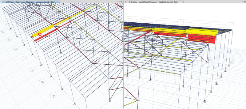 portal frame gable end wind load analysis | Eng-Tips