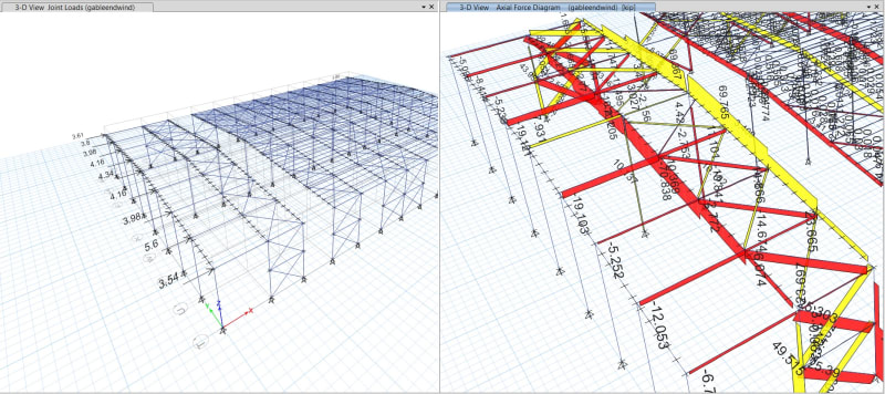 portal frame gable end wind load analysis | Eng-Tips