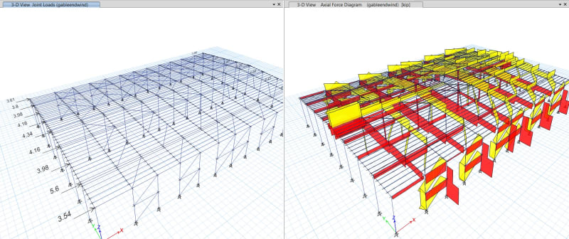portal frame gable end wind load analysis | Eng-Tips