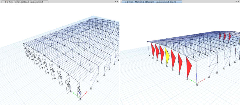 portal frame gable end wind load analysis | Eng-Tips