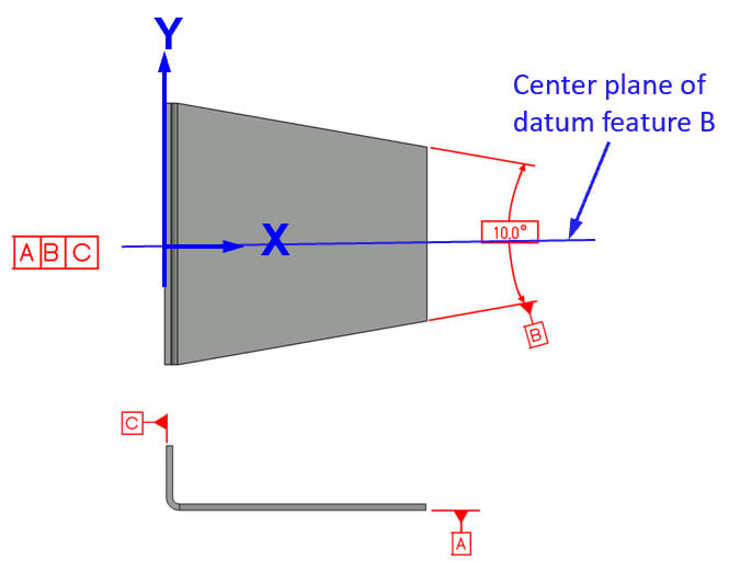 Datum On Angular Slab Centerline Drafting Standards Gdandt And Tolerance