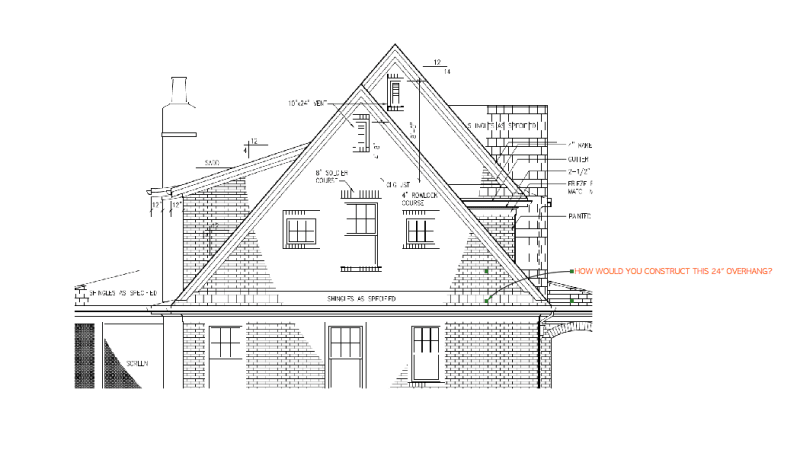 2 ft. Overhang With Brick | Eng-Tips