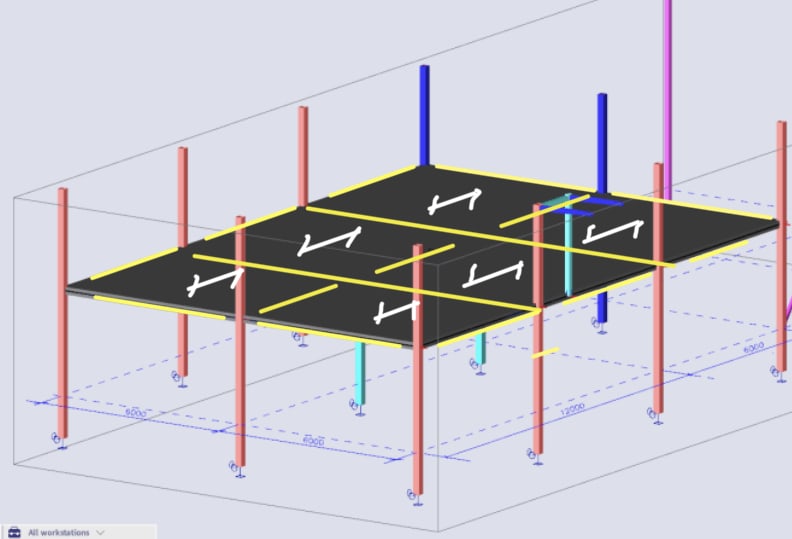 RC slab supported on steel columns mid height | Eng-Tips