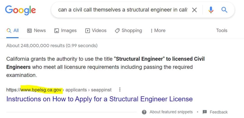 Using Structural Engineering in Business name with Civil PE License ...