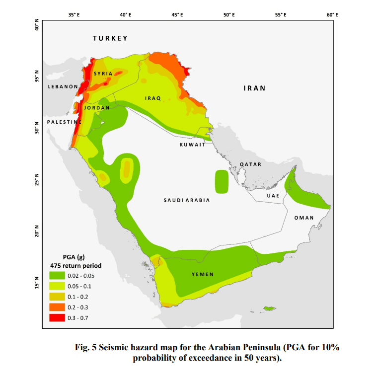 Saudi Building Code Peak Ground Acceleration map - not found | Eng-Tips