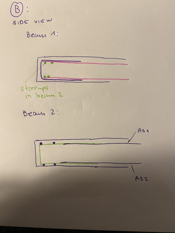 Two corner beams with column on top | Eng-Tips