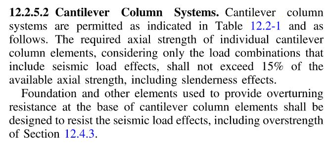 special vs ordinary cantilevered column continued, still clear as mud ...