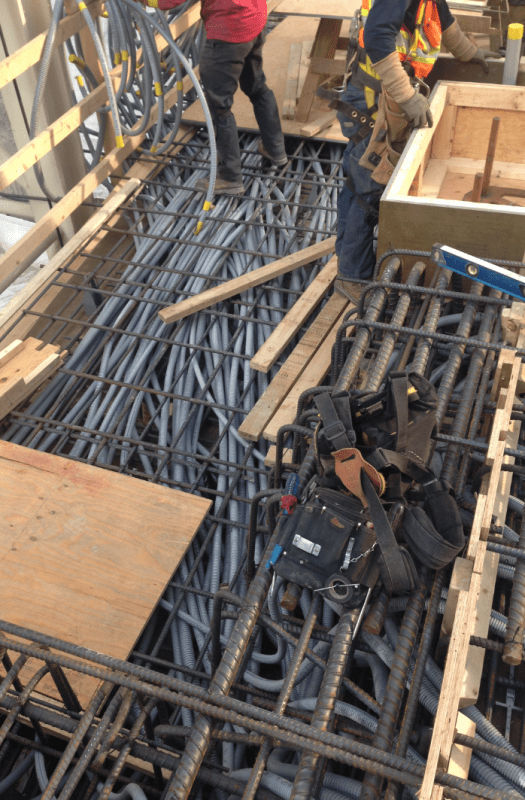 Conduits bundling together horizontally in slab | Eng-Tips
