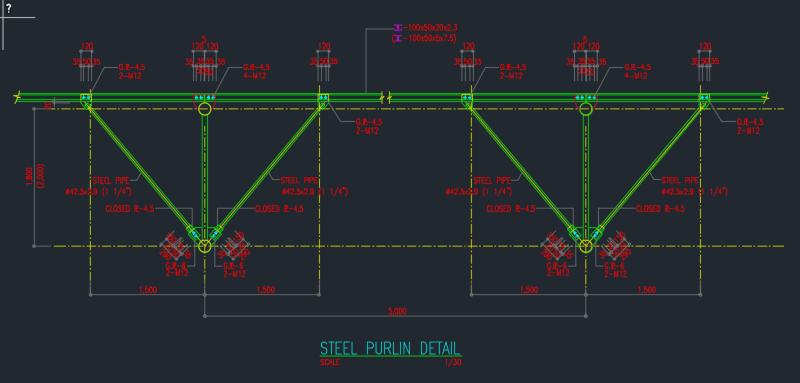 X Bracing Tension Cross Bracing Member