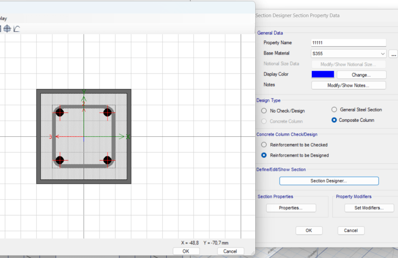 Composite column definition error in ETABS | Eng-Tips