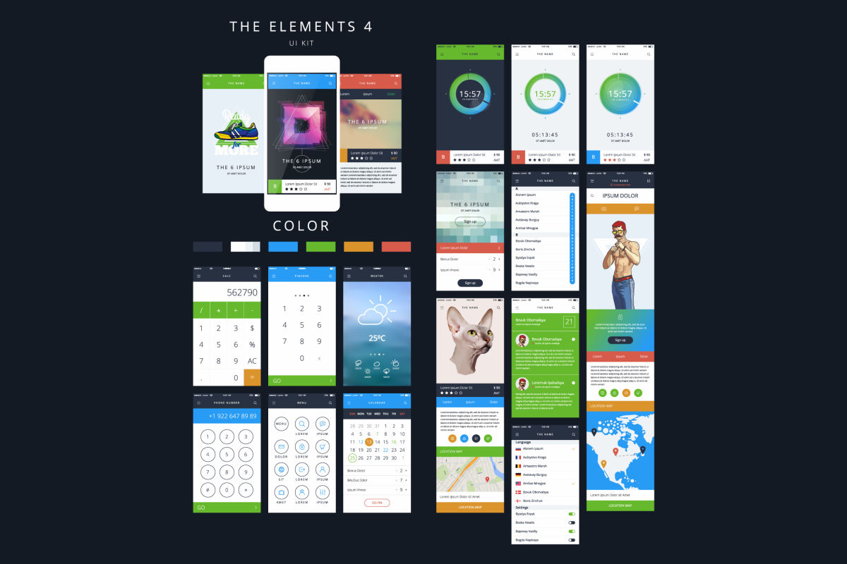 Vector GUI Template. UI Kit. by fet on Envato Elements