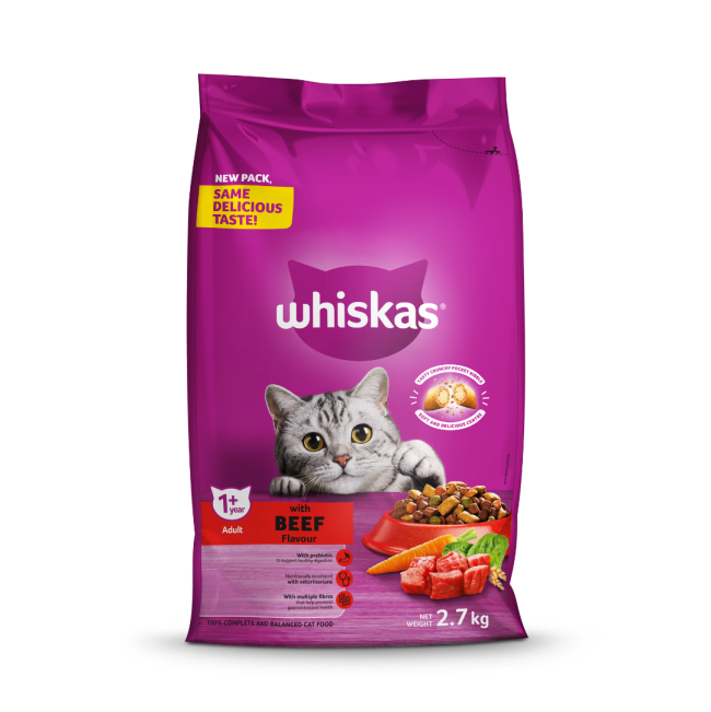 Whiskas Adult Cat Food - Beef | ePETstore