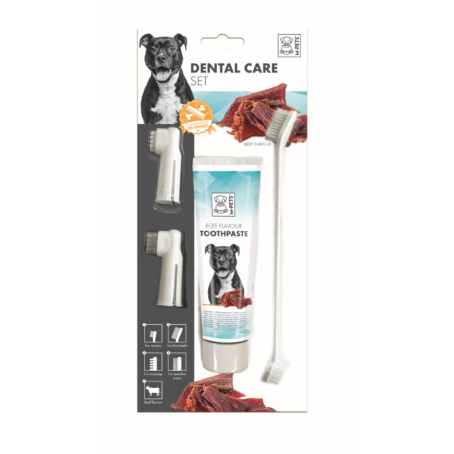 M-Pets Dental Care Beef Flavour Toothpaste Kit for Dogs | ePETstore