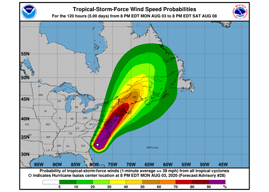 Hurricane Isaias Makes Landfall in North Carolina With 85 Mph Winds ...