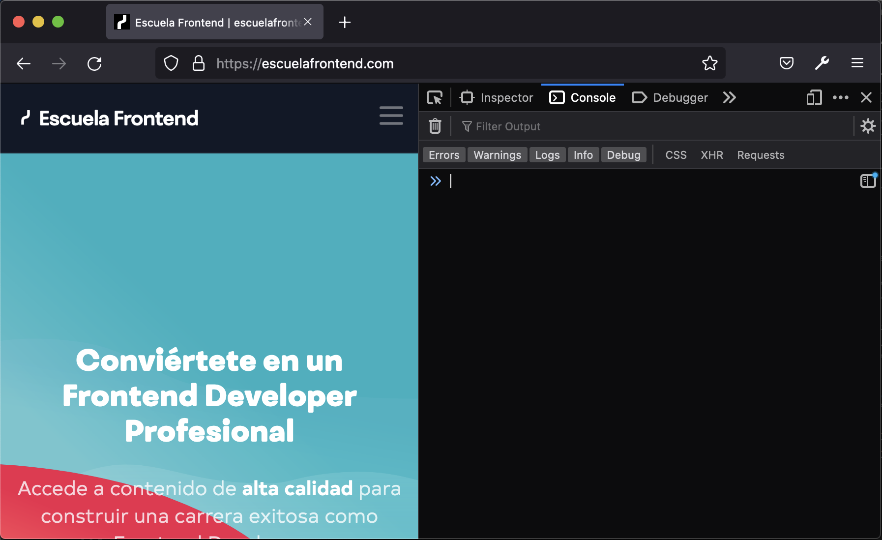 La Guía Definitiva de Console API | escuelafrontend.com