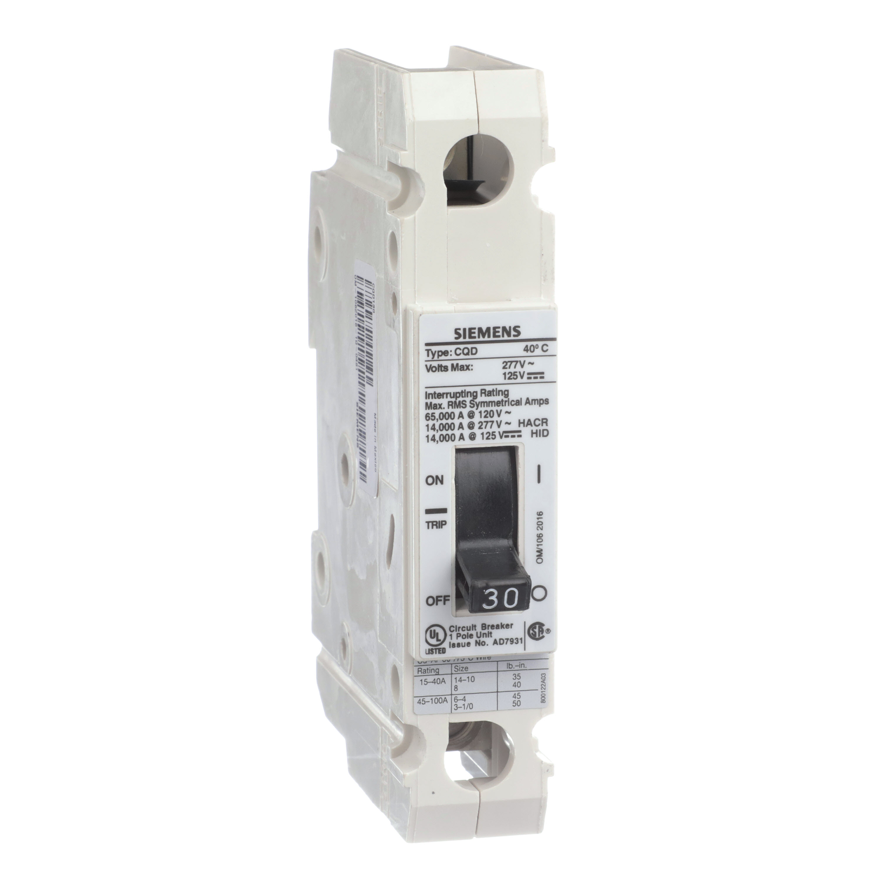 CQD130 Molded Case Circuit Breaker by SIEMENS
