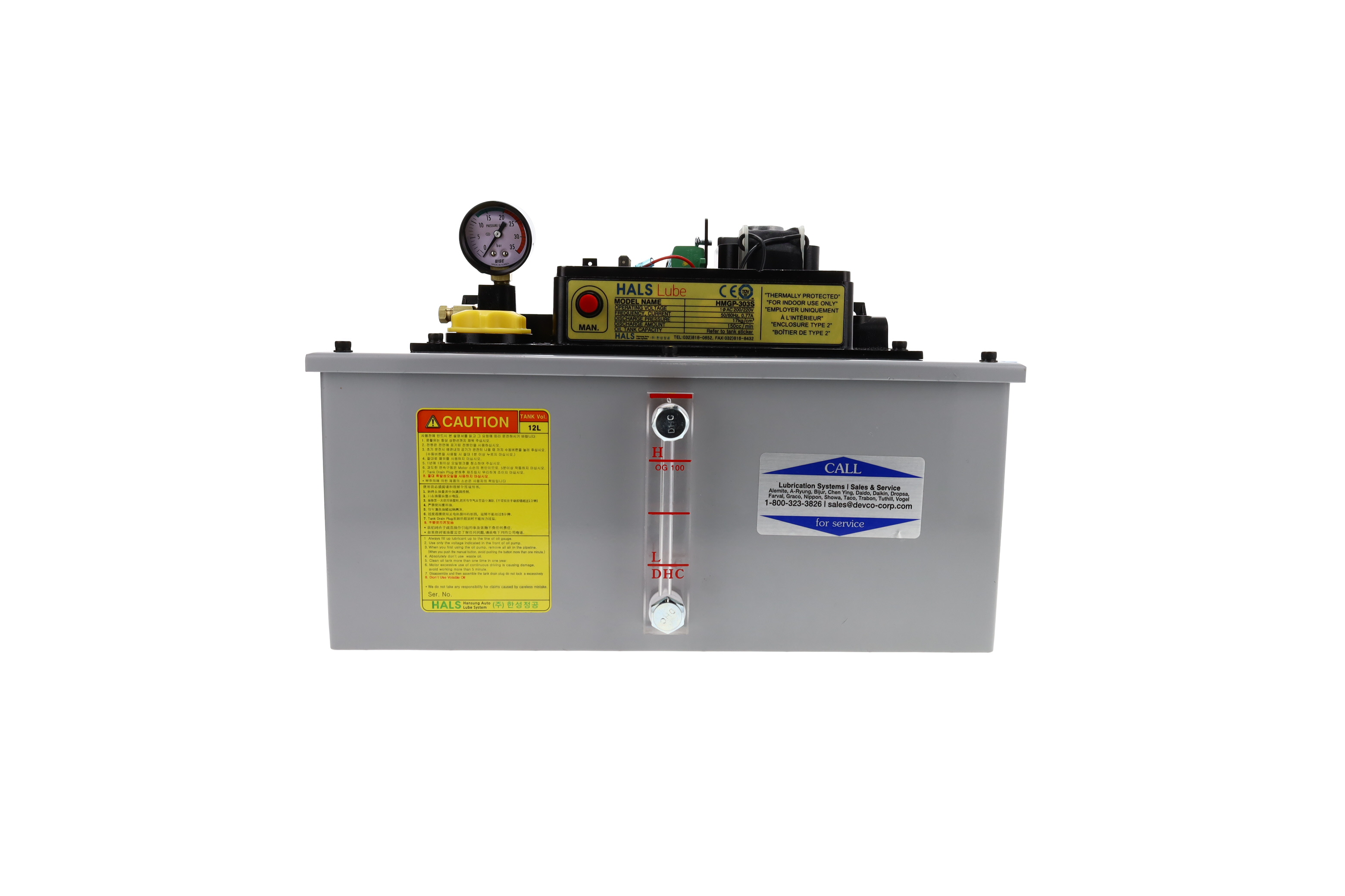 HMGP-303S-12L 220V Lubricator Pump by HALS LUBE