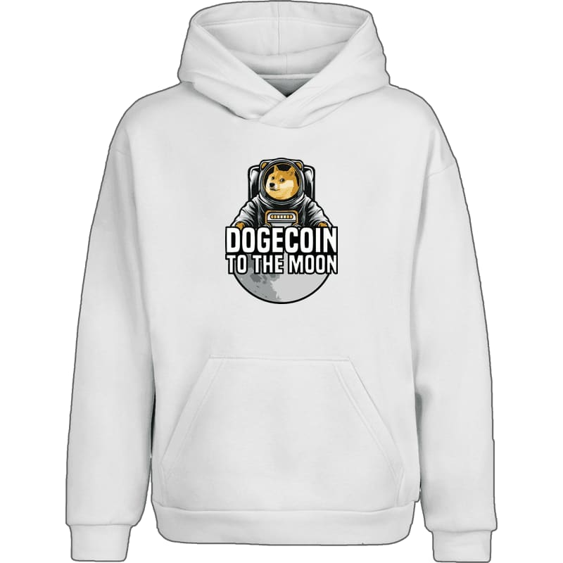 Dogecoin To The Moon Hoodie - White / L - Hoodie - Merchandise ...