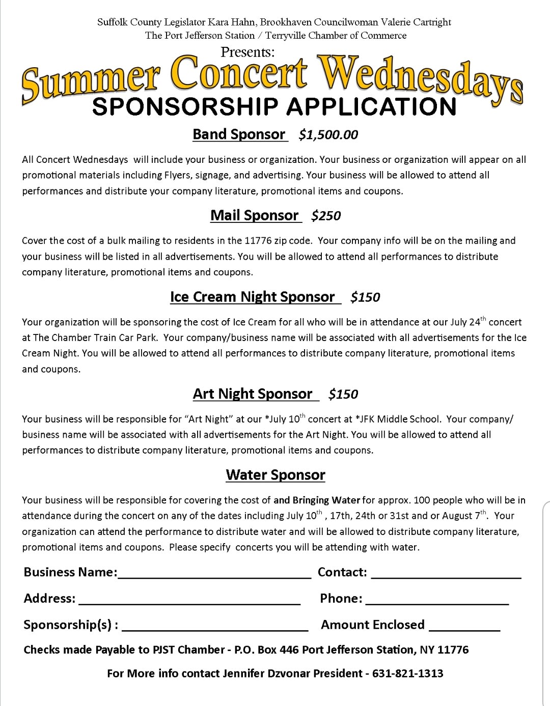 Sponsorship Opportunities Available