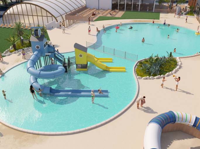 Camping Le Port de Plaisance, Bénodet, Brittany, France, pools