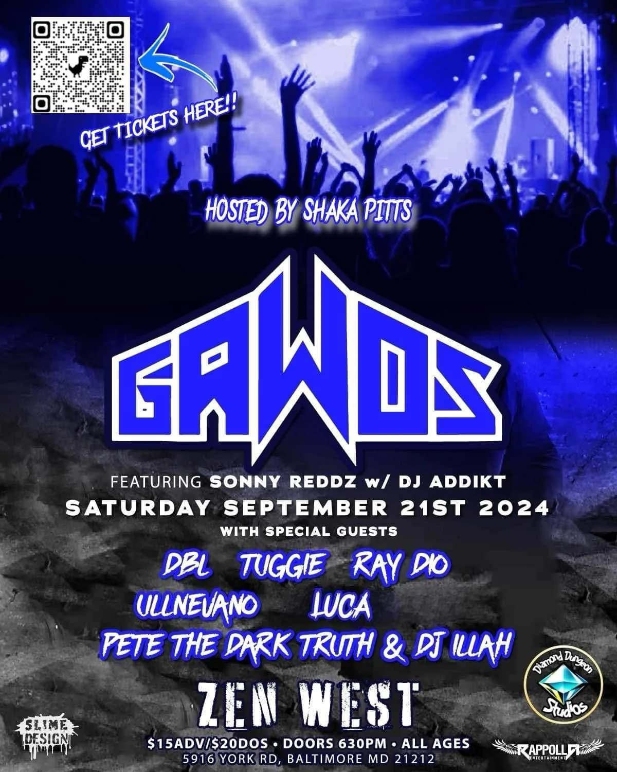 GAWDS feat. Sonny Reddz w/DJ Addikt & special guest Zen West | TicketHive