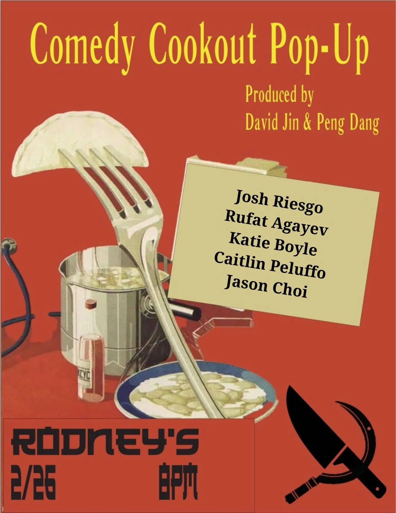 COMEDY COOKOUT POP-UP featuring Caitlyn Peluffo Katie Boyle Jason Choi ...