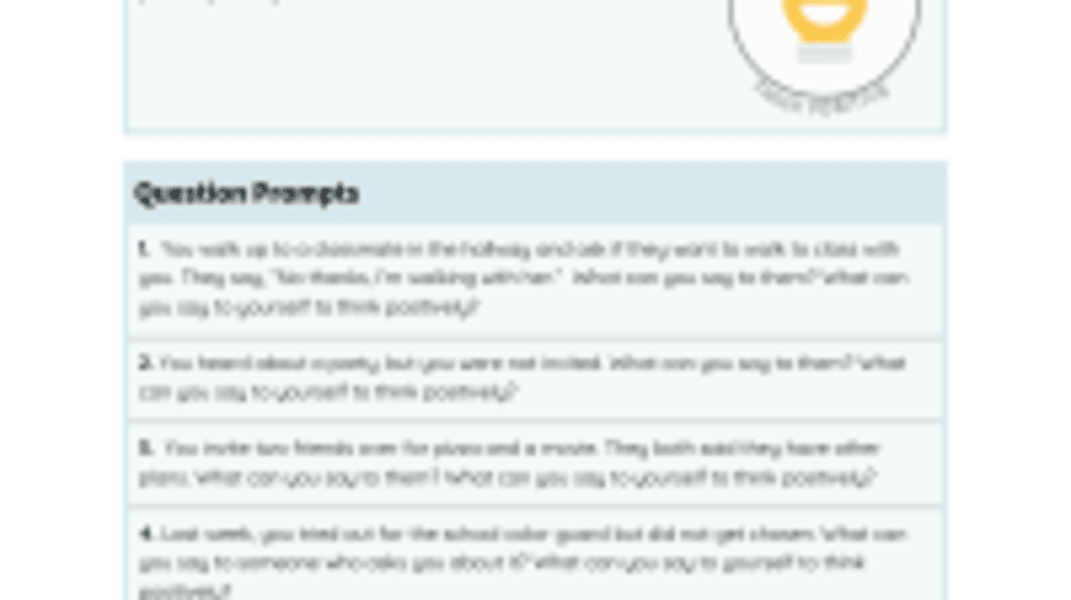 Lesson Plan: Handling Rejection - Everyday Speech