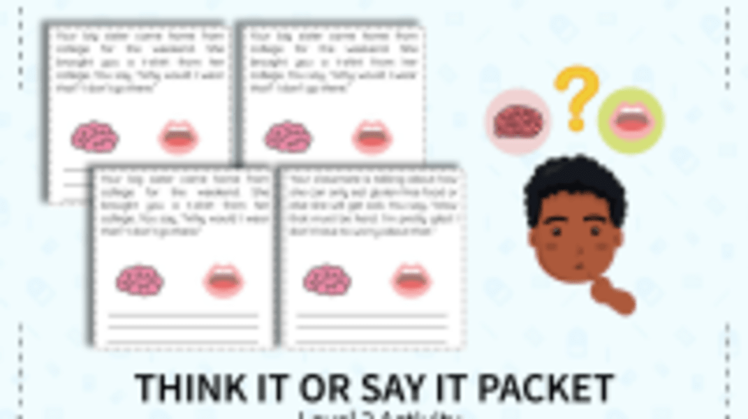 Lesson Plan: Think It or Say It - Everyday Speech
