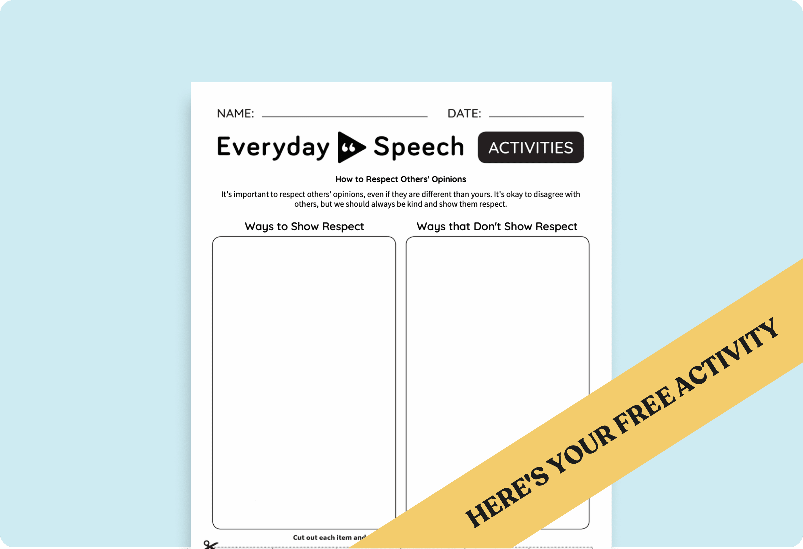 Elementary School Showing Respect Activity: How to Respect Others ...