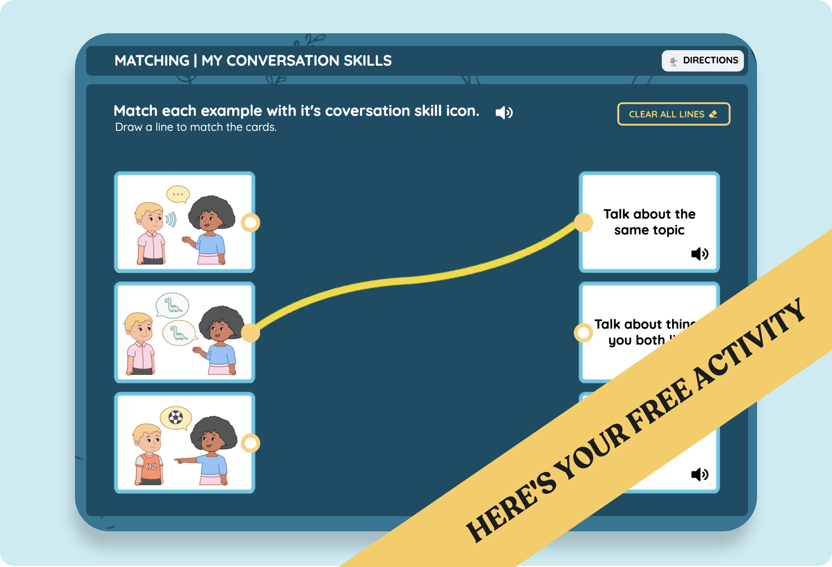 Conversation Skills Activity for Preschool: Interactive Matching Game ...