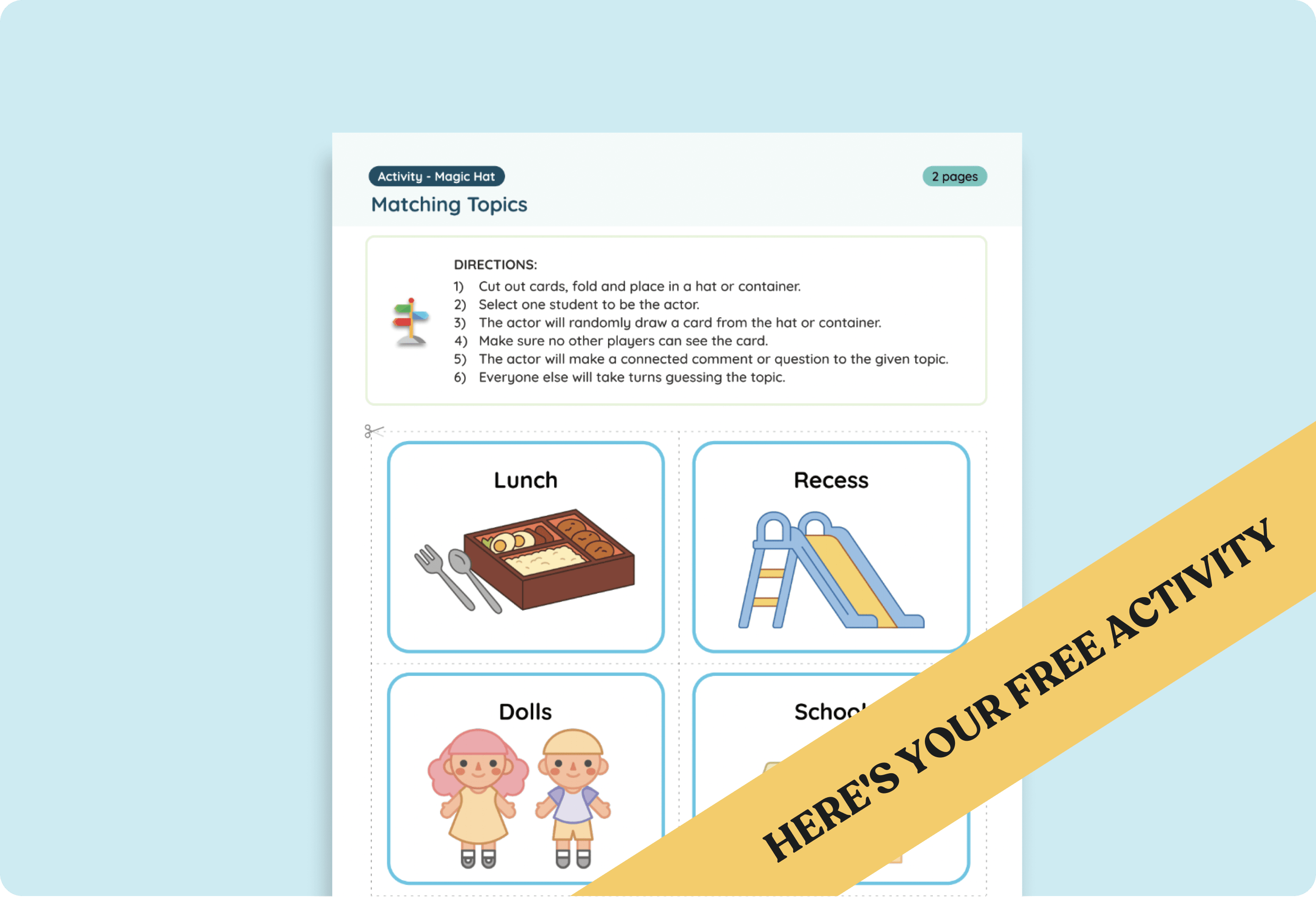 Conversation Skills Activity for Preschool: Staying on Topic | Everyday ...