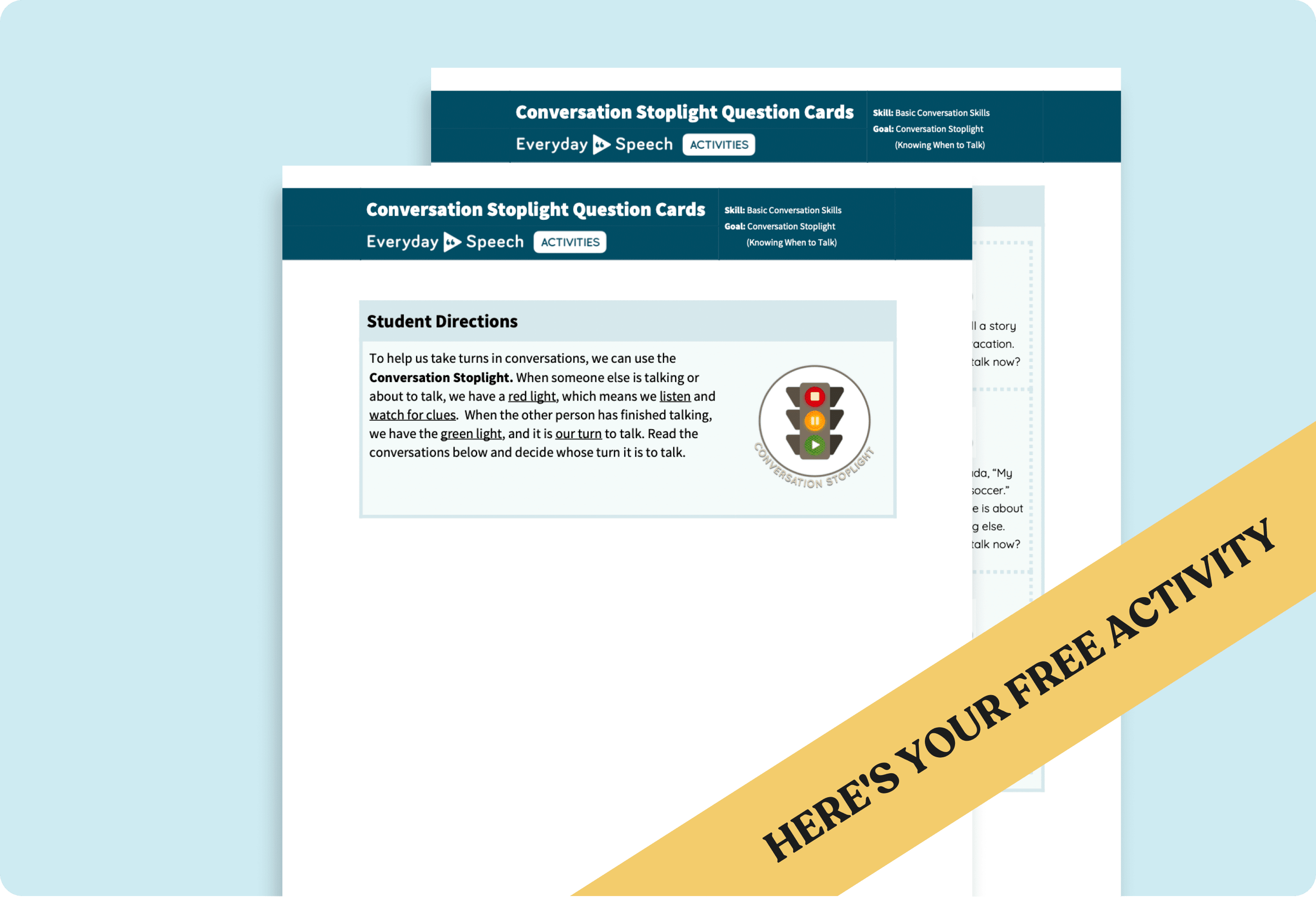 Conversation Skills Activity for Middle School: Conversation Stoplight ...